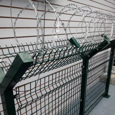 China Iron Galvanized Or 304 Stainless Steel Razor Blade Fencing Wire Used For High Security Fence for sale