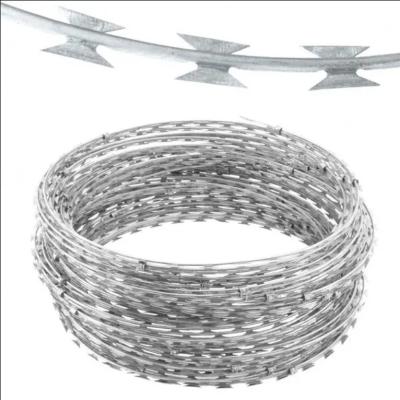 China Cross Razor Type And Iron Wire Material Anti-Rust Razor Blade Barbed Wire For Sale for sale