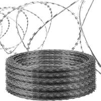 China Stainless Steel Concertina Crossed Flat Warp BTO-22 Razor Barbed Wire Fence for Airport Fence for sale