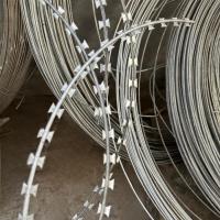China Hot Dipped Galvanized Cbt65 Bto30 Bto-22 Roll Concertina Double Strand Razor Blade Barbed Wire for sale