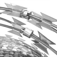 China Stainless Steel Concertina Razor Barbed Wire For Farm Prison Safety Fence for sale