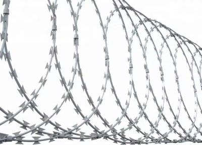 China Spiral Straight Line And Spiral Cross Types Of Razor Barbed Wire Safety Fence for sale