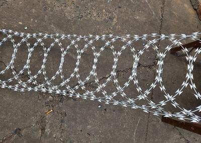 China Strong Defensive Galvanized Razor barbed wire Roll for Secure Boundaries for sale