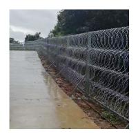 China Galvanized Anti-Climbing Security Fence with BTO-22 Concertina Razor Barbed Wire for sale