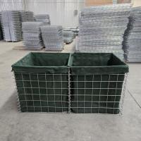 China MIL1, MIL 7, MIL 10, MIL 12, MIL 19 2.74M High Hot Dipped Geotextile Lined Welded Gabion Hesco Bag for Military Defensive Barriers Bastions for sale