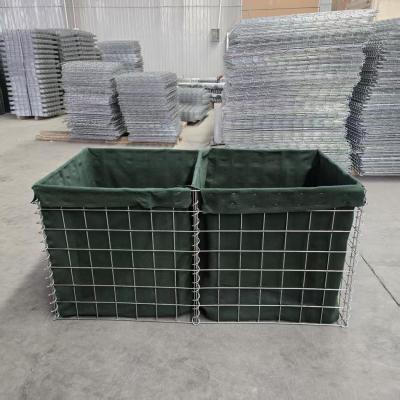 China MIL1, MIL 7, MIL 10, MIL 12, MIL 19 2.74M High Hot Dipped Geotextile Lined Welded Gabion Hesco Bag for Military Defensive Barriers Bastions for sale