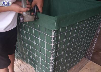 China Hot Dipped Galvanized Military Gabion Box hesco barrier , Wire Mesh Retaining Wall for sale