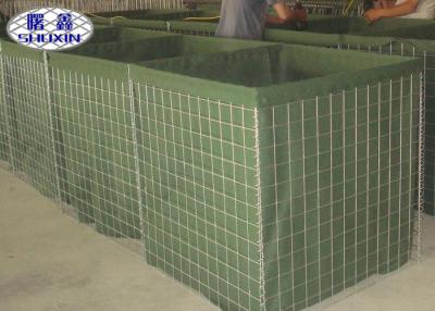 China 1*1*1m Defensive Barriers Army Green Welded Gabion Hesco Mlilatary Use Bastion for sale