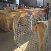 China Defensive Barrier Galvanized Welded Mesh 5mm Wire 300 Gsm Geotextile Lined Earth Filled Military Gabion Box for Army Bunkers for sale