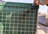 China Flexible Sand Filled Barriers Galvanized Gabion With Green Geotextile for sale