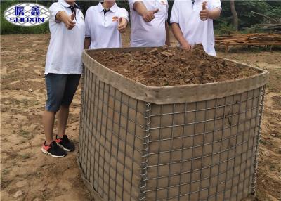 China Earth Filled Sand Filled Barriers , Security Military Bastion Basket Sand Box for sale