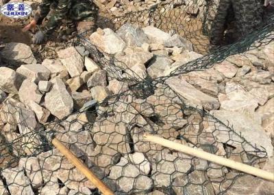 China PVC Coated Stone Basket Retaining Walls Woven Hexagonal Mesh 3 Years Warranty for sale