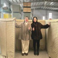 China Non Woven Geotextile Defensive Barrier with 3 Inch by 3 Inch Mesh Hole Size Providing Superior Flood and Military Defense for sale
