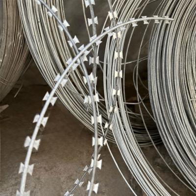 China Low Price Wholesale Galvanized Concertina BTO-22 Razor Barbed Wire for Fence for sale
