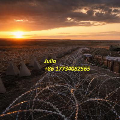 China Durable Razor Barbed Wire Featuring Corrosion Resistant Galvanized Steel Blades for Military and Industrial Fencing for sale