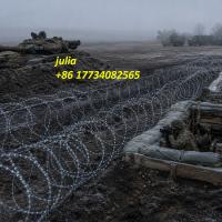 China Durable Razor Barbed Wire Featuring Corrosion Resistant Galvanized Steel Blades for Military and Industrial Fencing for sale