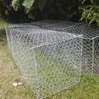 China Double-Twisted Galfan Zinc Coating 8*10cm / 2*1*1m Gabion Basket Retaining Wall Fence for sale