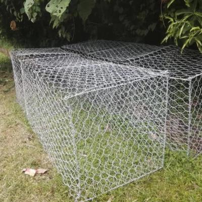 China Double-Twisted Galfan Zinc Coating 8*10cm / 2*1*1m Gabion Basket Retaining Wall Fence for sale