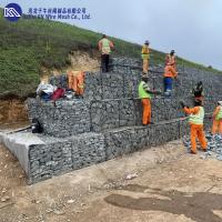 China 6*8cm Mesh Hole 2.2mm Wire Diameter Galvanized Q195 Steel Wire Gabion Basket Gabion Box for sale