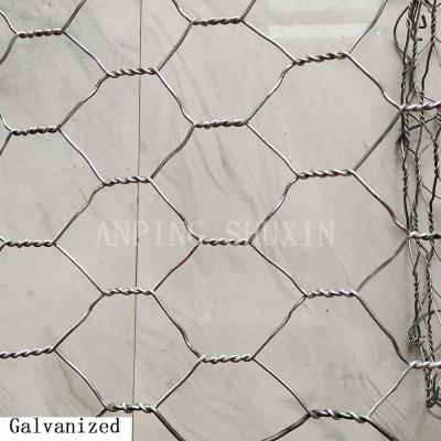 China Galvanized 6*8cm Hexagonal Gabion Mesh 1*1*1m Gabion Basket Retaining Wall Fence for sale