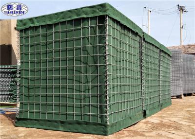 China Galfan Coated Geotextile Linded Welded Hesco Defensive Barriers Military Green for sale