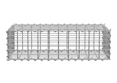 China Welded Gabion Cage Retaining Wall Lowes Gabion Stone Baskets Silver Color for sale