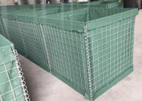 China 300g Green Geotextile Lined Hesco Defensive Barrier 4.0mm Wire Mesh for sale