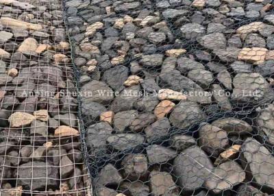 China 2.0mm Pvc Coated Bridge Protection Woven Gabion Baskets for sale