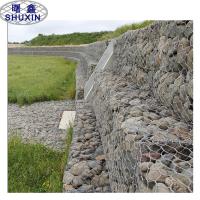 China Rustproof Galvanized Hexagon Galfan Gabion Baskets For Seawall Protection for sale