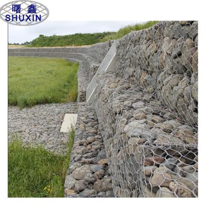 China Rustproof Galvanized Hexagon Galfan Gabion Baskets For Seawall Protection for sale
