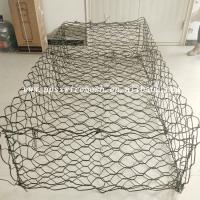 China Double Twisted 6x8cm Galvanized Gabion Baskets Stone Filled Cages Hexagon Preventing Rock Breaking for sale