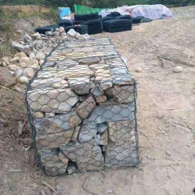 China 2mx1mx1m Gabion Mesh Basket Galvanized Double Twist Hexagonal Wire Stone Cage for sale