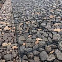 China Low Carbon Steel Wire 1x1x2 M Gabion Fence Baskets Stone Filled Box Three Twist Weave for sale