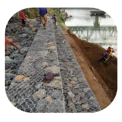 China 80x100mm 2x1x1 4mm Gabion Baskets Pvc Coated Galfan 260 Gsm Zinc Coated for sale