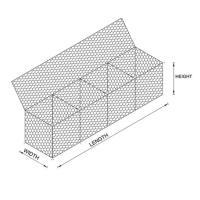 China 2 X 1 X 1 Flexibility  Stone Filled Wire Cages PVC Coated Gabion Box Rust Resistance for sale