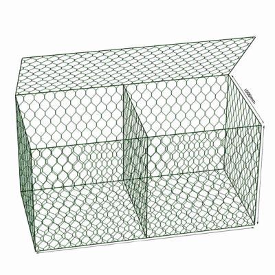 China Pvc Green 6mx2mx0.3m Hexagonal Gabion Basket Galvanized Iron Wire Mesh Rock Box for sale