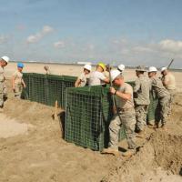 China Green And Earthy Hesco Bastion Wall Barriers Welded Gabion Box for sale