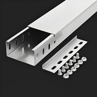 China 50mm Width Slotted Cable Tray 4 Slots Metal Cable Trough Galvanized Surface for sale