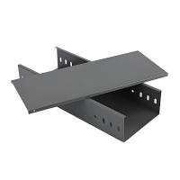 China Silver Fully Enclosed Cable Tray / Steel Metal Cable Trough Medium Duty for sale