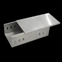 China Steel Slotted Solid Cable Tray With Cover 3m Length Cable Tray Trough for sale