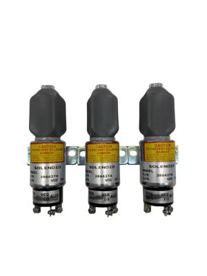 China 24V Fuel Shut Off Solenoid Valve 3864274 R225-7 LG920D S6K Excavator Engine Stop Solenoid Valve for sale