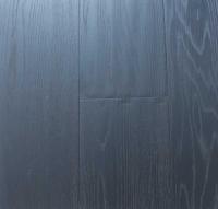 China totally black stained oak engineered wood flooring, handscraped and brushed surface for sale