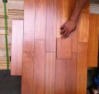 China Kempass Solid Hardwood Flooring, natural color and glossy surface for sale