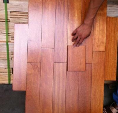 China Kempass Solid Hardwood Flooring, natural color and glossy surface for sale