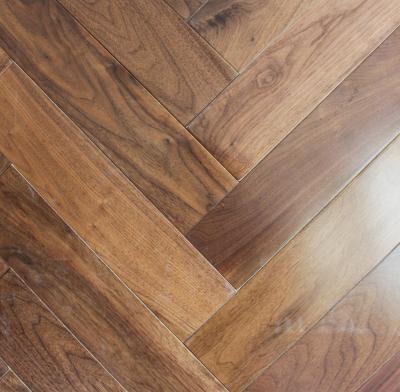 China American Walnut Herringbone Engineered Wood Flooring 450 x 90 x 18MM with 25 Years Residential Warranty and Janka Hardness 1010 psi for sale