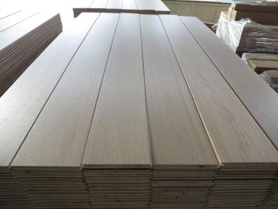 China Brushed Stained Russian White Oak Floors 300mm Wide Engineered Oak Flooring for sale