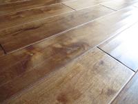 China Birch Solid hardwood Flooring, handscraped with chatter mark and stained color for sale