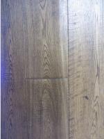 China Brushed European Oak Engineered Wood Flooring with Brown Stained Finish for sale