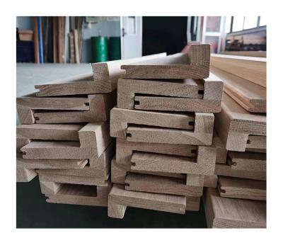 China Unfinished And Brushed Solid Oak Stair Nosing A/B Grade Customized Size for sale