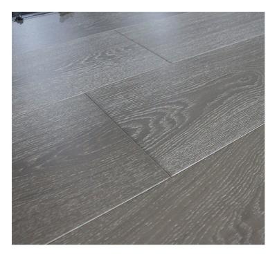 China slight Brush, UV lacquer Selected ABC Grade Euro Oak Engineered Wood Flooring, 300MM Wide, Color Grey Wood for sale